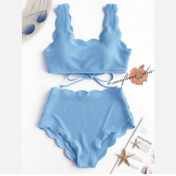 Swim | Scalloped Textured High Waist Bikini | Poshmark